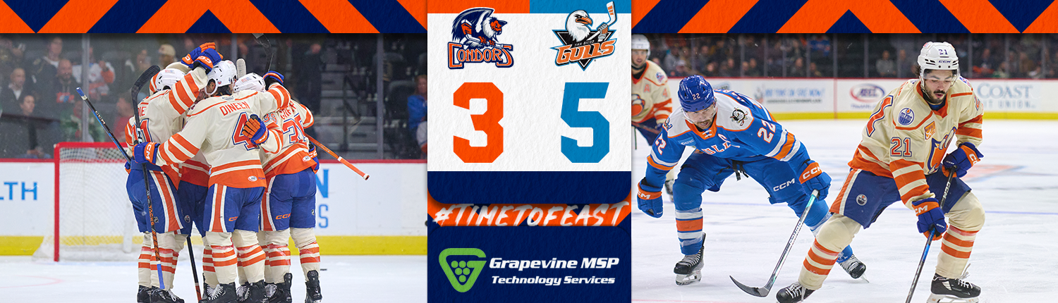 GAME RECAP: GULLS RALLY TO STUN CONDORS, 5-3 – BakersfieldCondors.com
