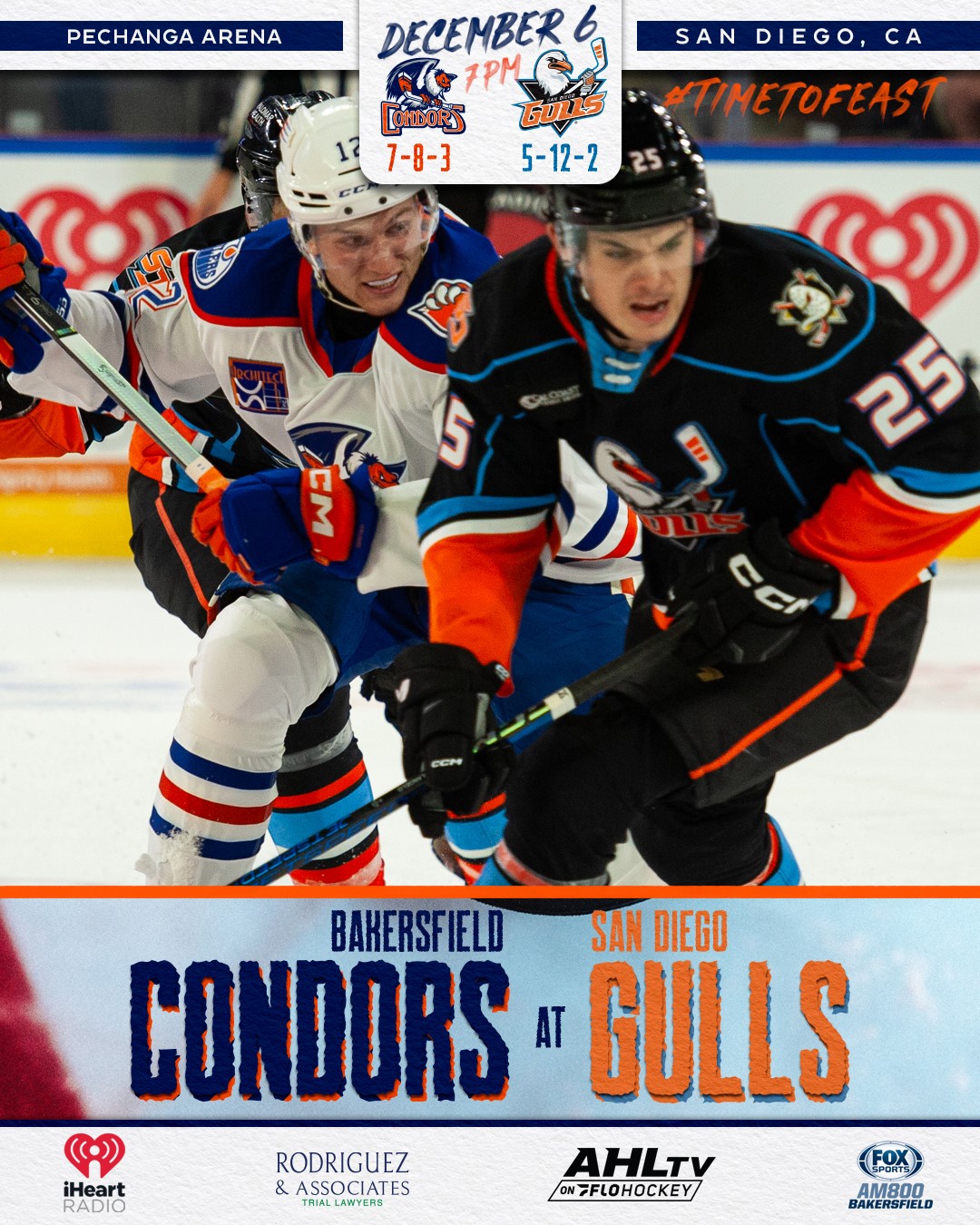 GAME PREVIEW: CONDORS @ SAN DIEGO, 7 p.m. – BakersfieldCondors.com