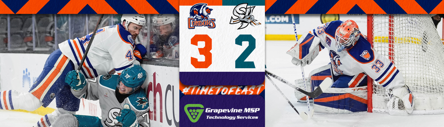 GAME RECAP: WRIGHT SCORES LATE, CONDORS WIN 3-2 – BakersfieldCondors.com